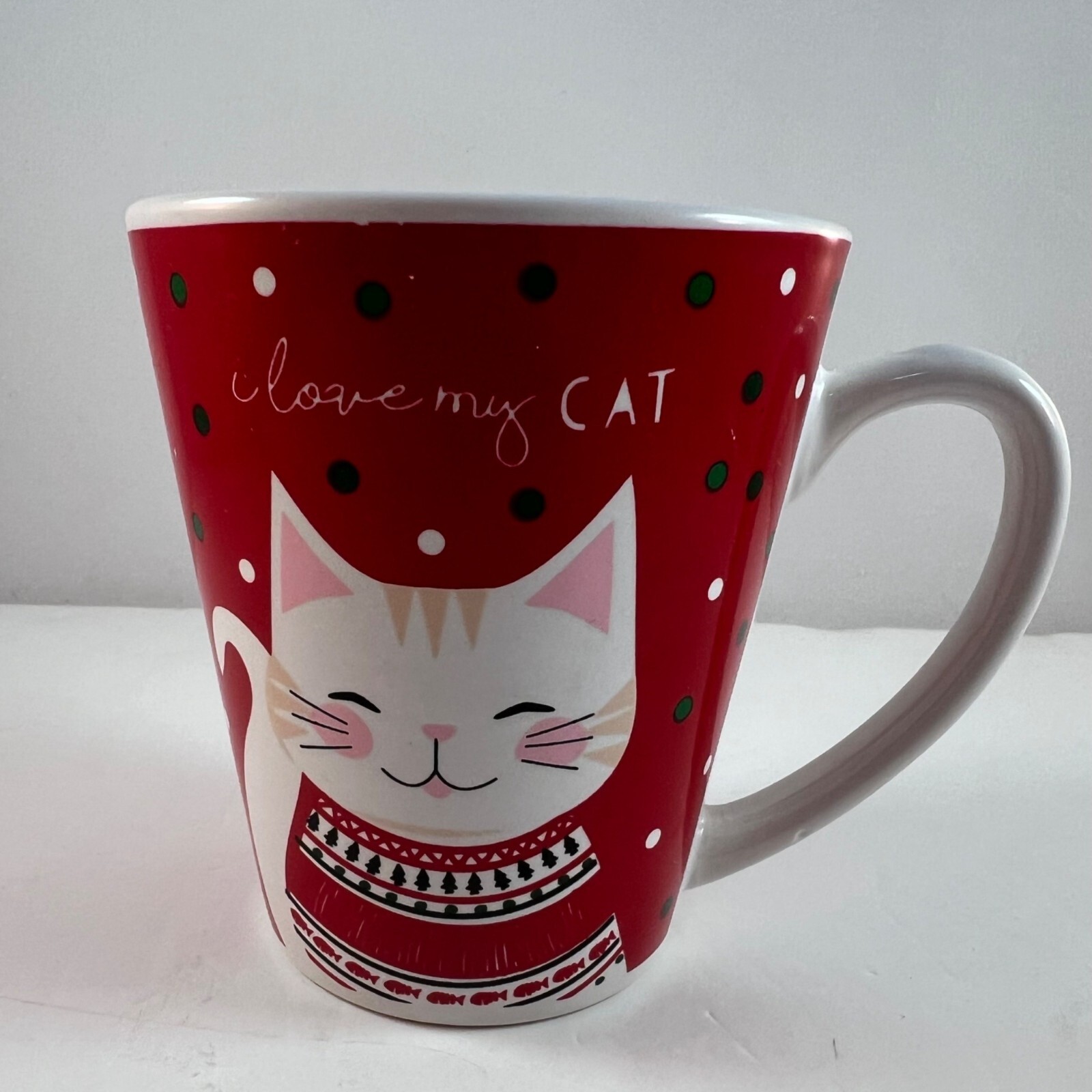 I Love My Cat Red Coffee Mug By Chasing Lola | eBay