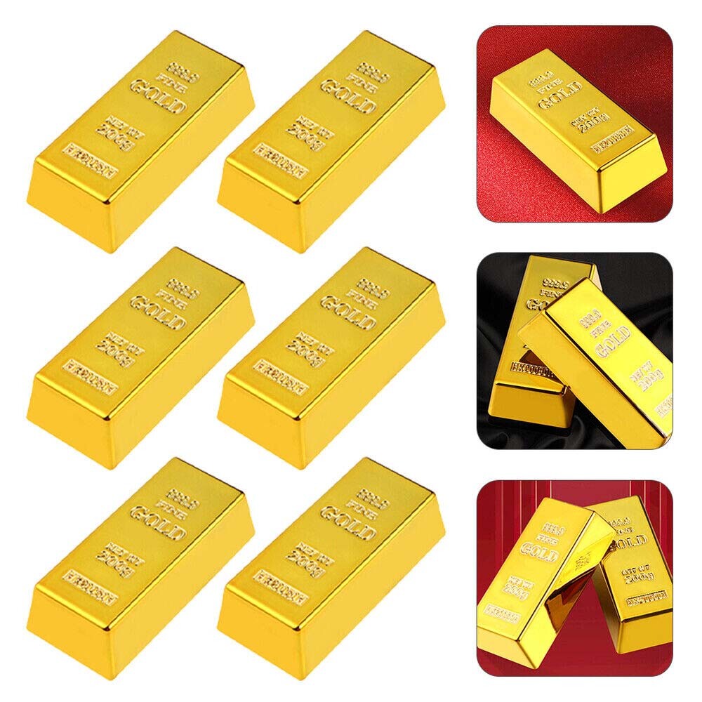 6Pcs Gold Bars Fake Gold Bar Gold Bullion Door Stopper Gold Bar Door ...