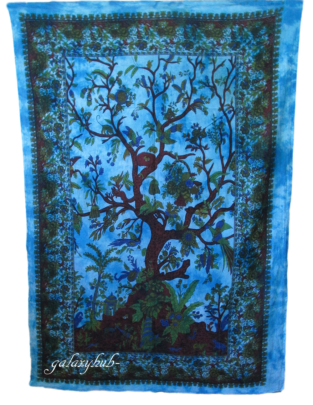 Twin Indian Blue Tree Of Life Wall Hanging Tapestries Throw Decor ...