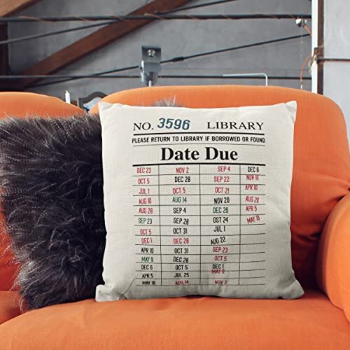 Library Date Due Card Throw Pillow CoverGifts for Librarian Book ...