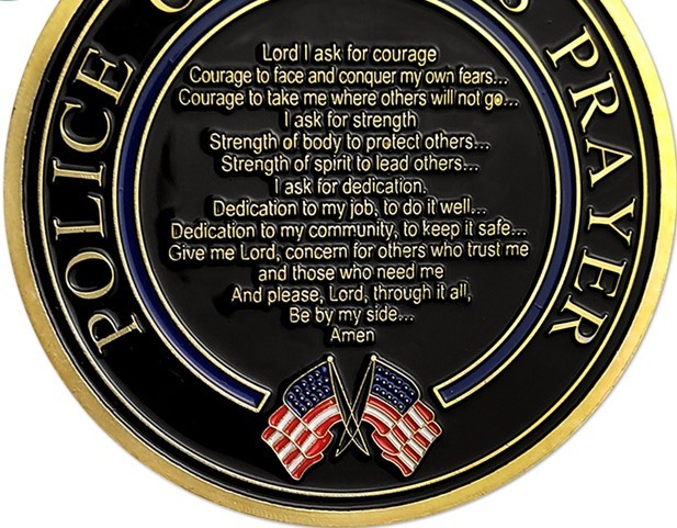 Police Officer Prayer Coin Us Law Police Officer Challenge Coin Saint