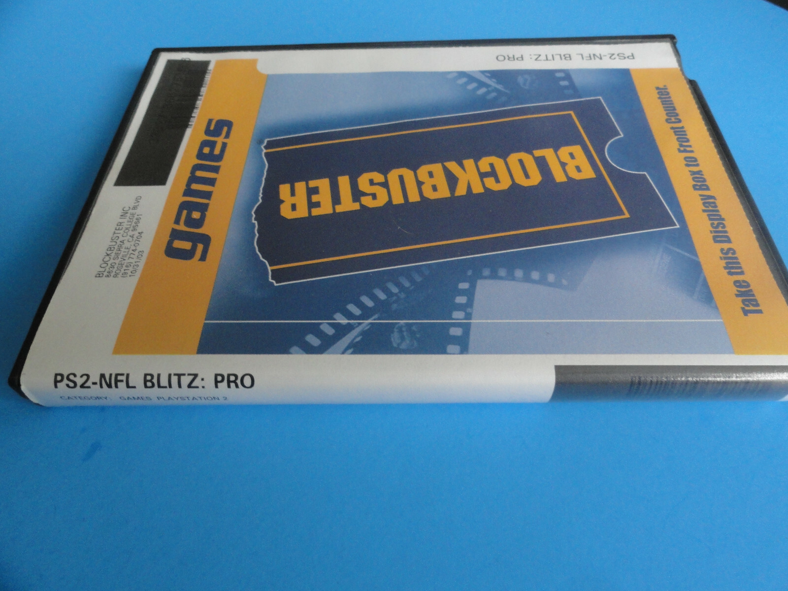 NO GAME- NFL BLITZ: PRO - PLAYSTATION 2 - BLOCKBUSTER VIDEO RENTAL CASE ...