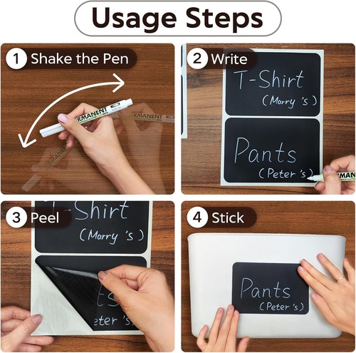 100Pcs Large Black Labels for Storage Bins,6x4 Inch Removable | eBay