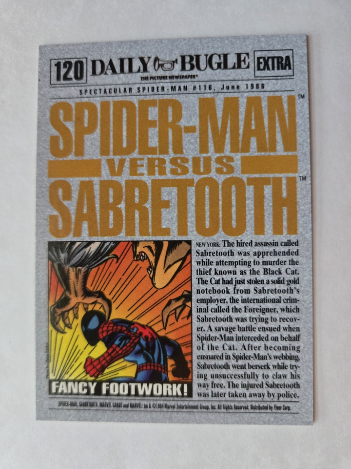 1994 Fleer Marvel Cards The Amazing Spider-Man #120 SPIDER-MAN VS ...
