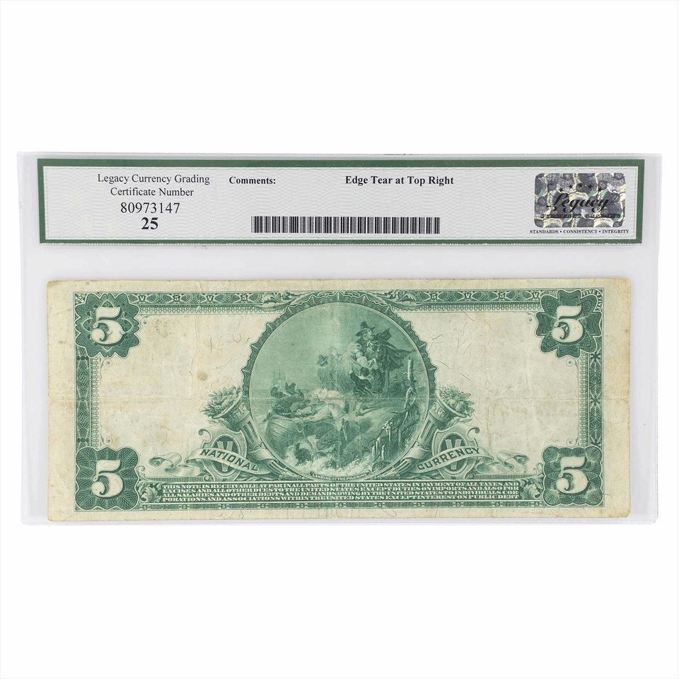 1902 PB National Bank Note $5 Charter #5164 FR606 Legacy Very Fine 25 ...