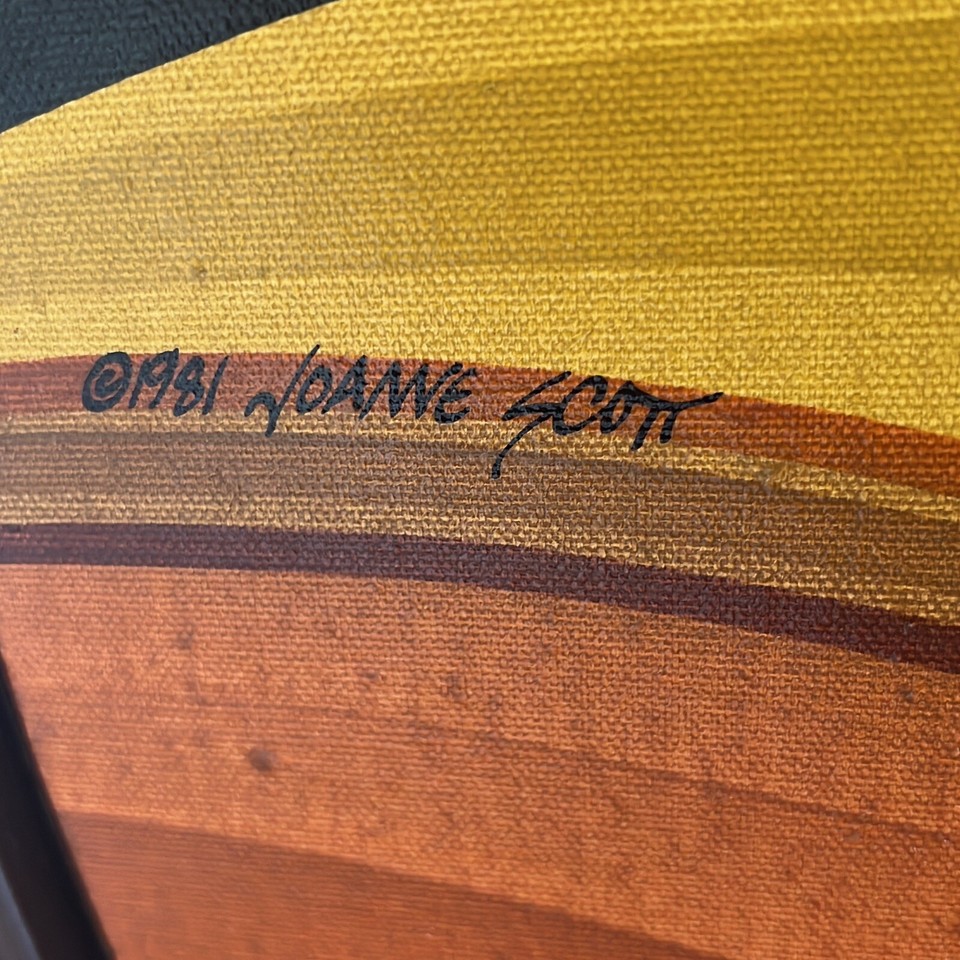 Joanne Scott Painting ORIGINAL Acrylic 1981 Mid Century Modern Mother ...