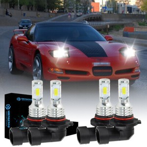 For Corvette C5 1997-2004 Combo 9005 + 9006 LED Headlight Bulb Kit High ...