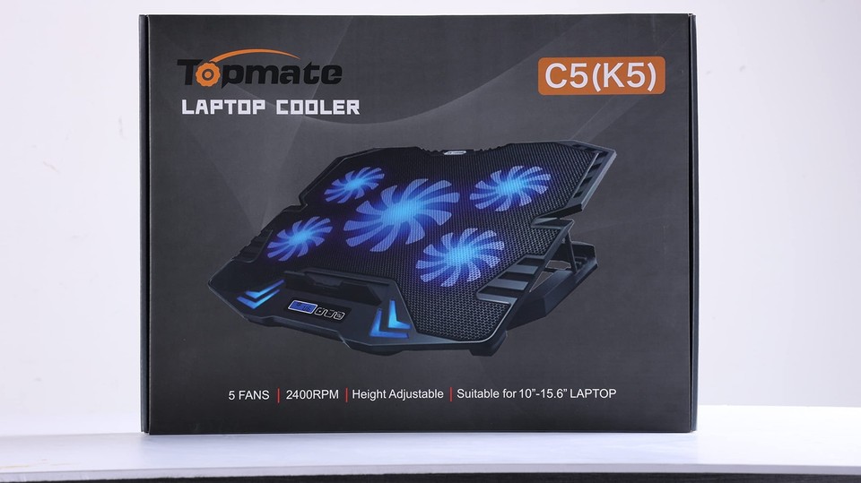TopMate C5 12-15.6 inch Gaming Laptop Cooler Cooling Pad | 5 Quiet Fans ...