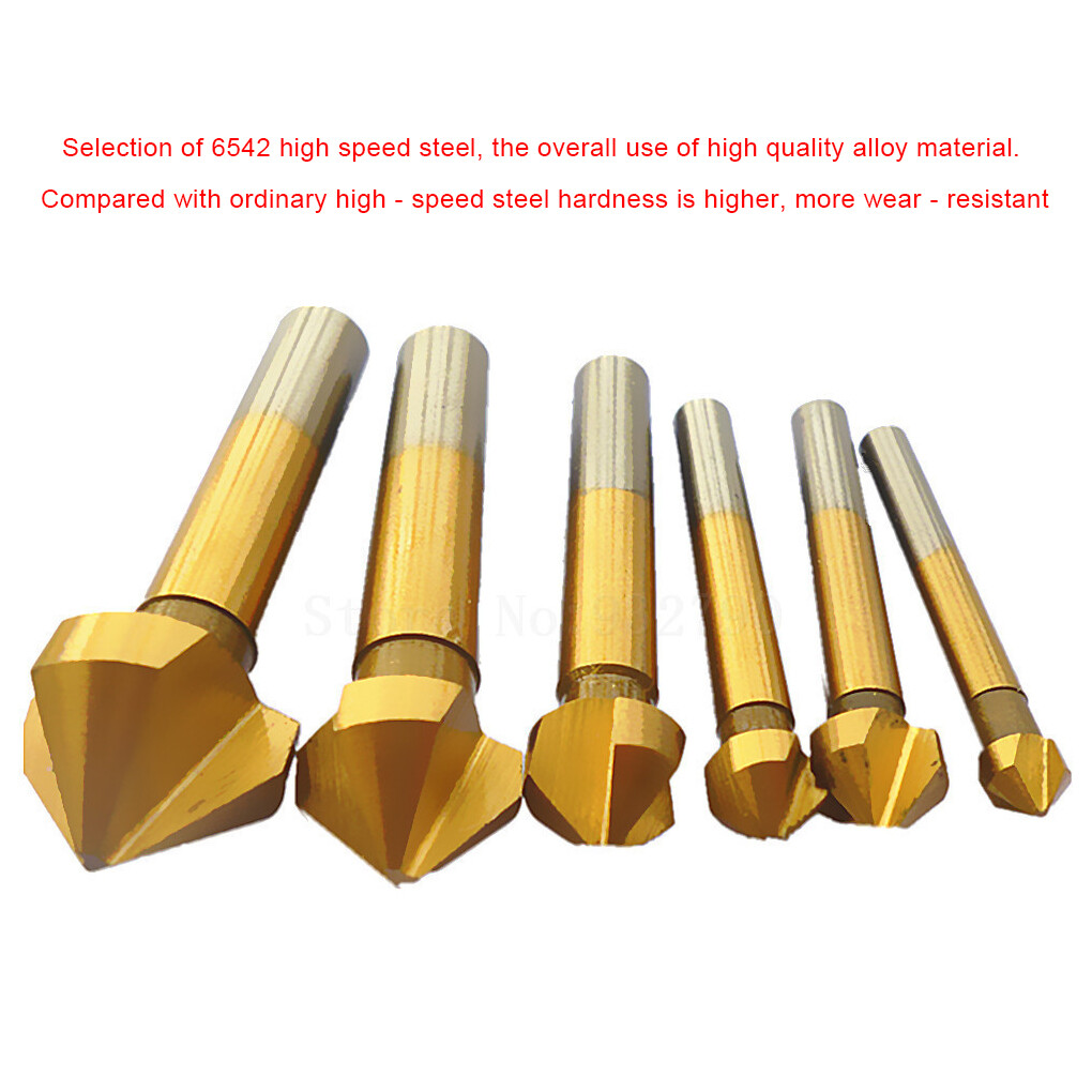 6Pcs 90 Degree Chamfer Drill Bit Wide Application Universal | eBay
