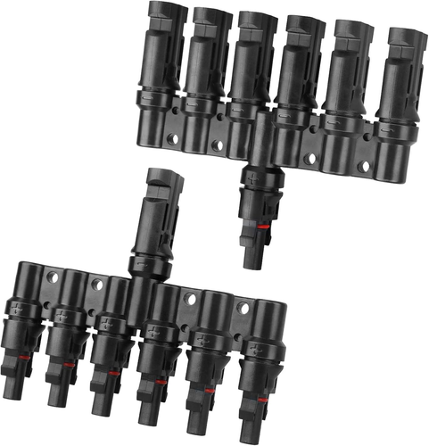 6 to 1 T Branch Connector Solar Panel Connectors Cable Splitter Coupler ...