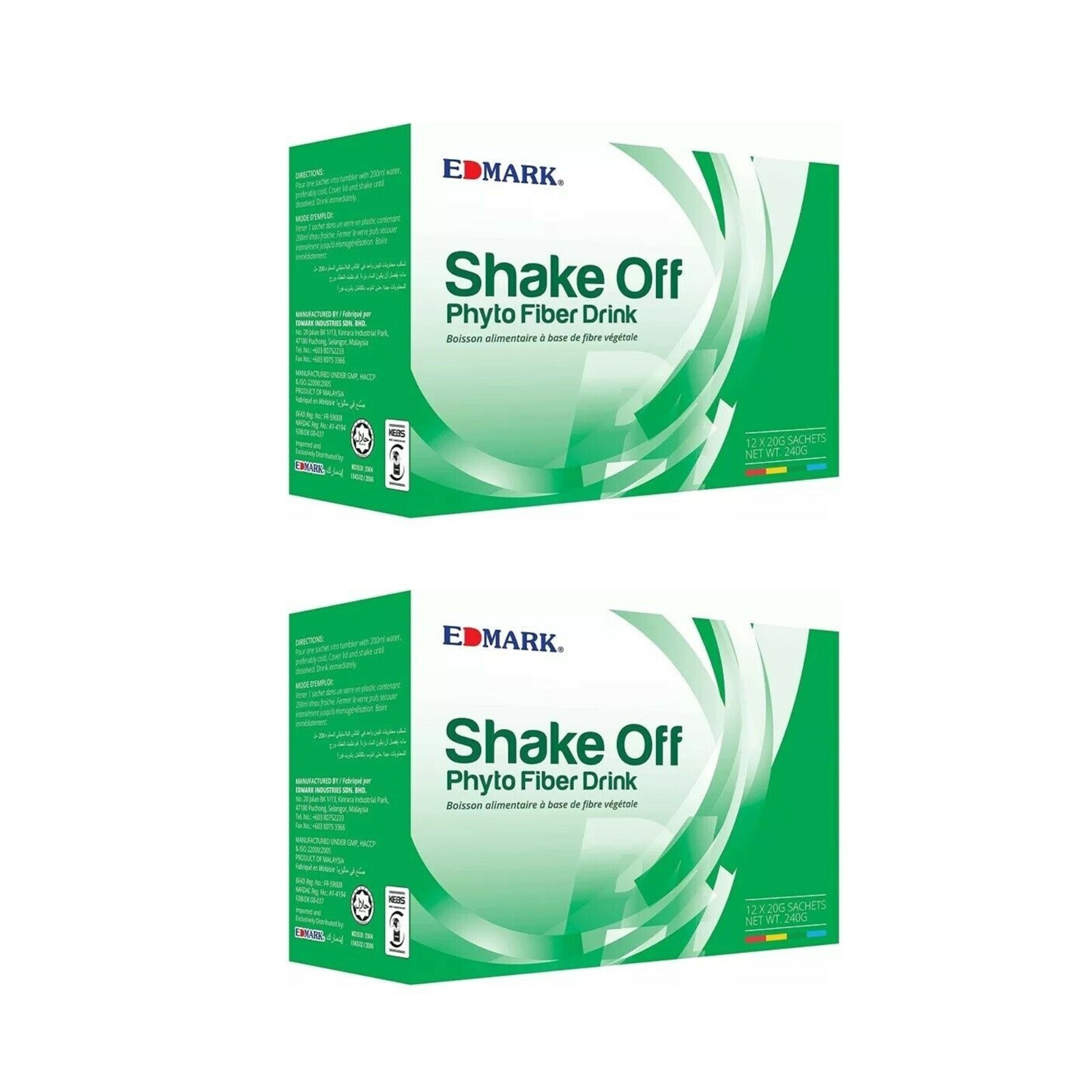 2 Box Edmark Shake Off Phyto Fiber Pandan Colon Detox Weight Loss ...
