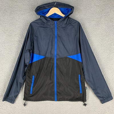 Beautiful Giant Jacket Mens Large Windbreaker Lightweight Blue Black ...