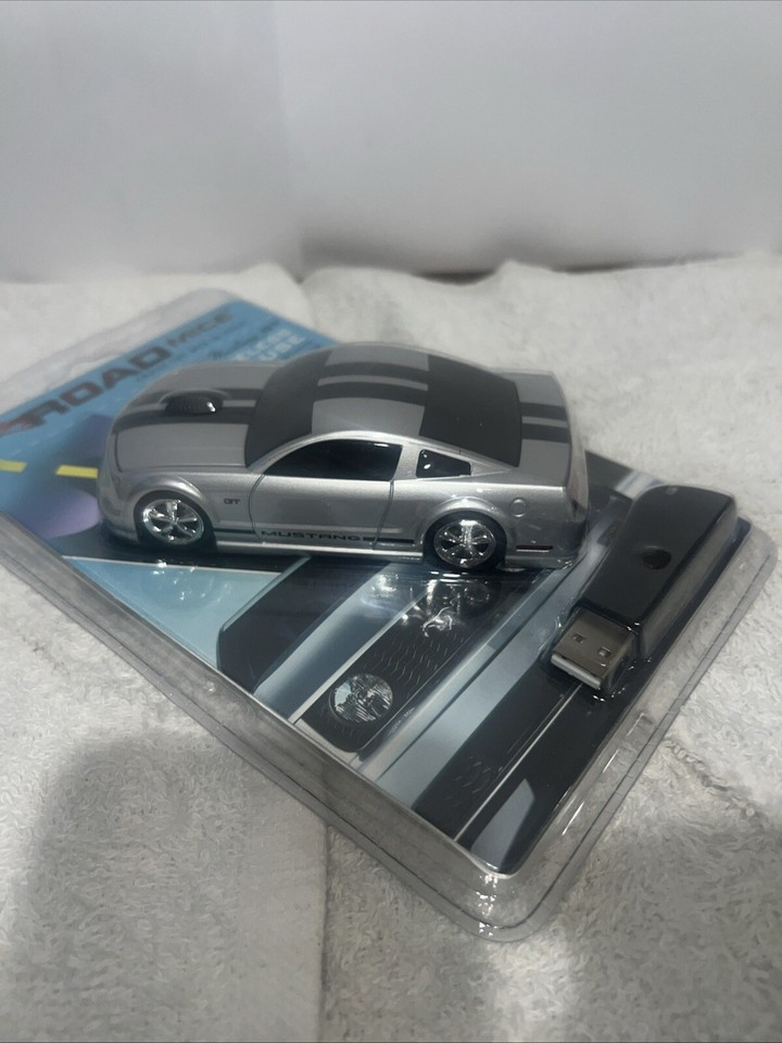 Road Mice Ford Mustang GT Wireless Mouse Silver w/ Black Stripes | eBay