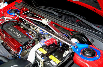 3-POINT Front Tower Bar Strut Brace Bar For MITSUBISHI EVOLUTION EVO 8 ...