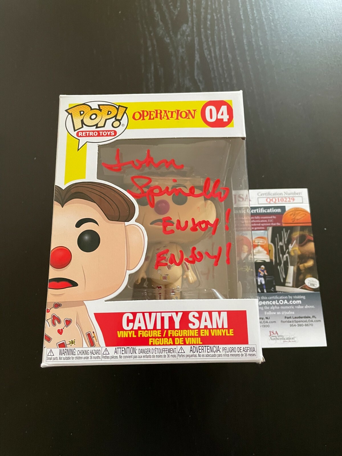 John Spinello signed pop funko JSA COA Cavity Sam autographed Operation ...