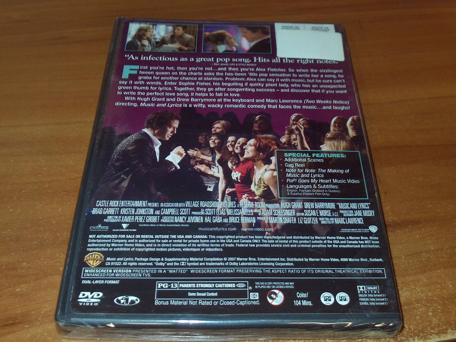 Music and Lyrics (DVD, 2007, Widescreen) NEW Drew Barrymore 85391112822 ...