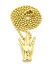 NEW WESTSIDE HAND SIGN PENDANT &3mm/27" BALL CHAIN HIP HOP NECKLACE ...