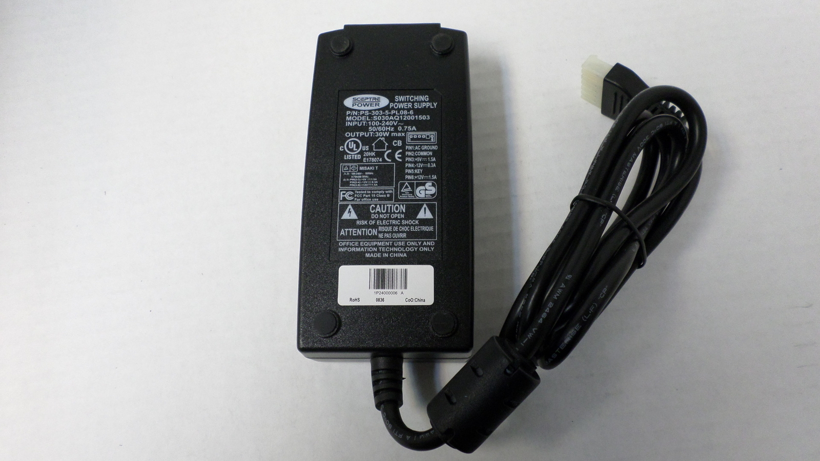 Digi PS-303-5-PL08-6 Power Supply 5V/12V/-12V 6 Pin Molex (2 Available ...