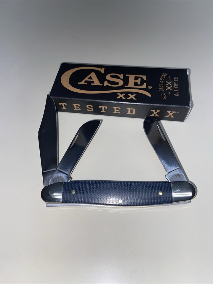 CASE XX#60513 BLUE DENIM CANVAS LAMINATE SMOOTH STOCKMAN SS | eBay