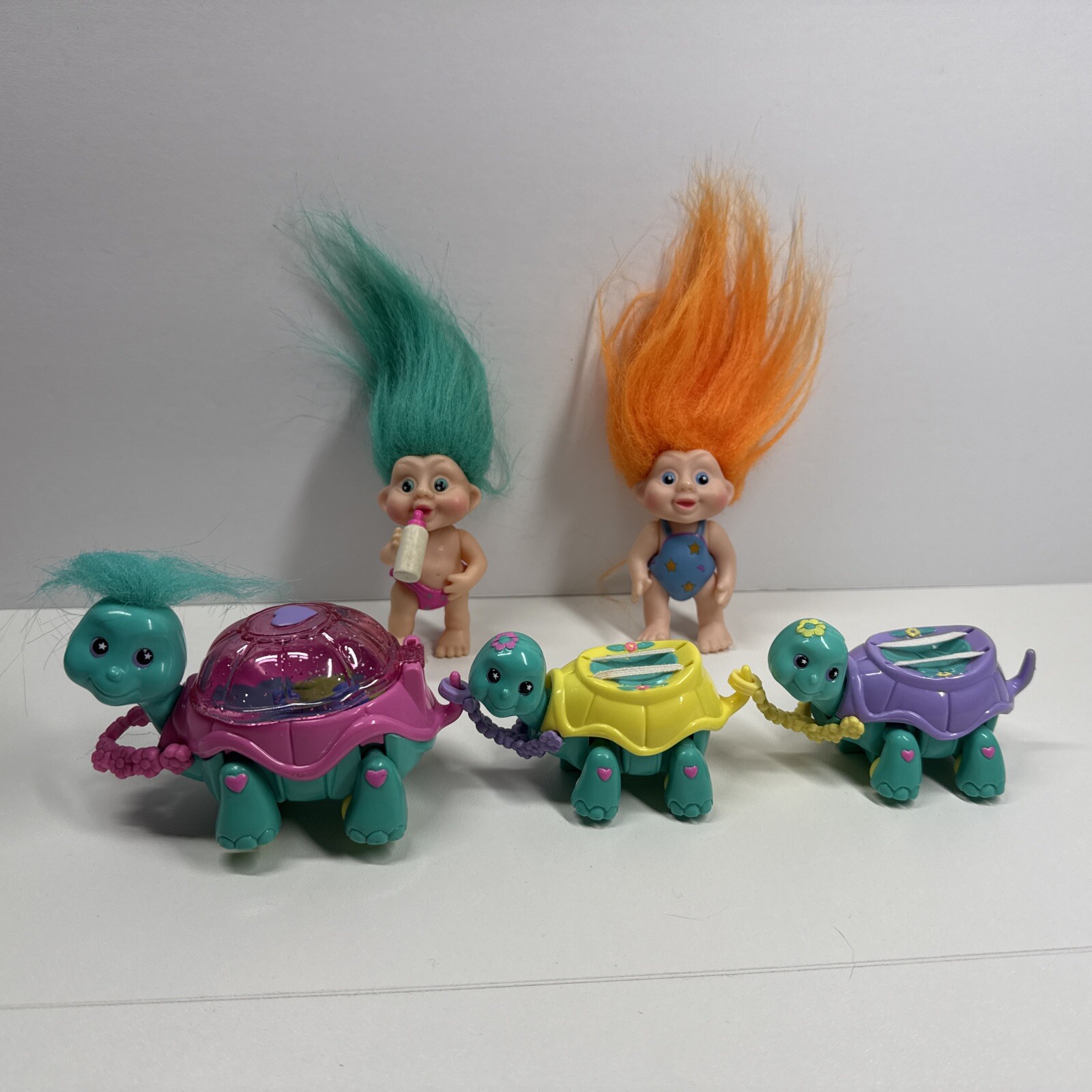 Vintage 1992 Magic Trolls Baby Dolls & TURTLE TROLLEY by Applause Inc ...