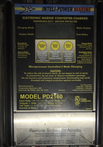 PD2160 | 12V 60AMP 3 BANK 2100 SERIES INTELI-POWER MARINE CONVERTER ...