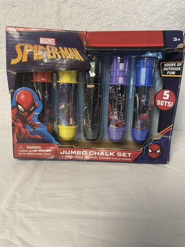 Spider Man Jumbo Chalk Set with 5 Holders New In Damaged Box | eBay