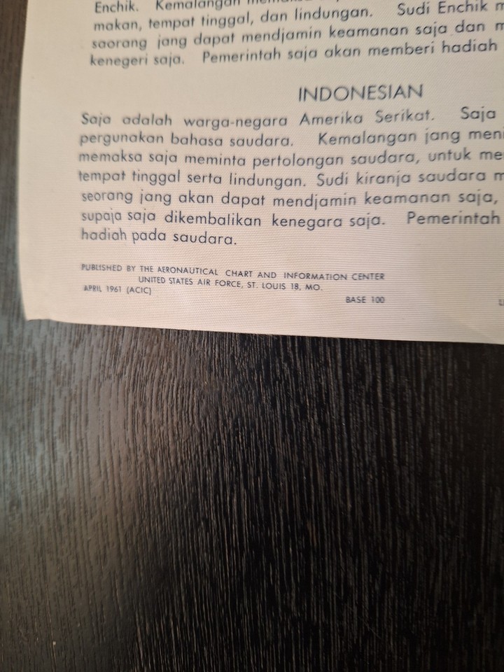 Original Vietnam War US Military Blood Chit XM 61-1 With Serial Number ...