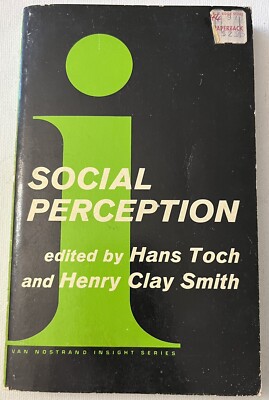 SOCIAL PERCEPTION By Hans Toch & Henry C. Smith 1968 Softcover Book | eBay