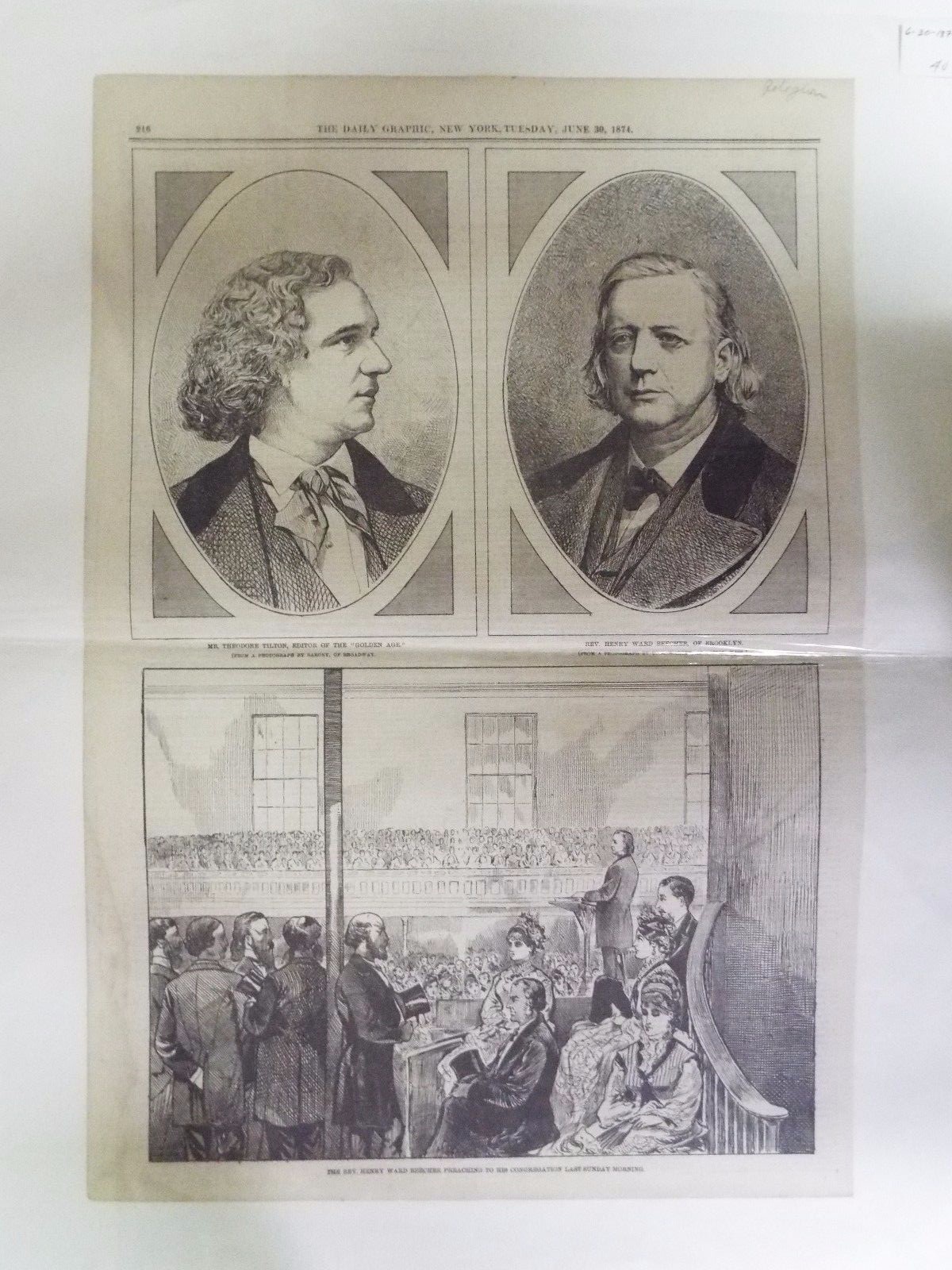 The Daily Graphic - 1874 - Henry Ward Beecher/Theodore Tilton - Double ...