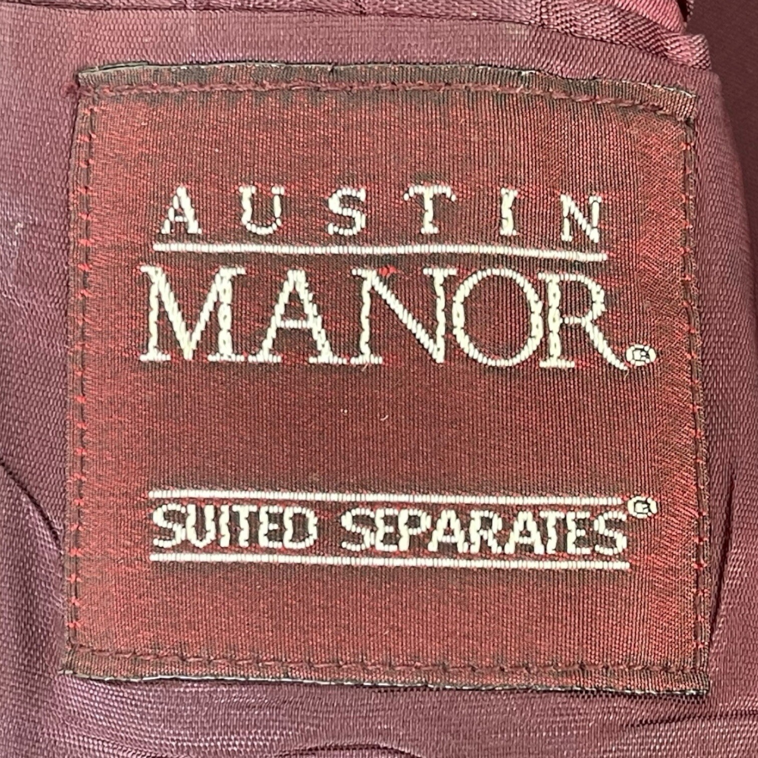 Vintage 80s AUSTIN MANOR Mens 40 Suit Sport Coat Blazer Jacket Pants ...