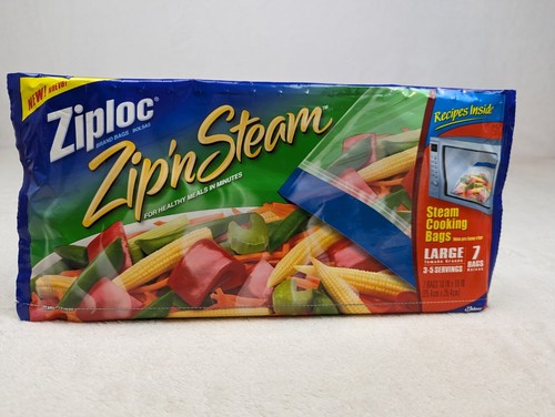 Ziploc Zip'n Steam Microwave LARGE Cooking Bags Discontinued SEVEN BAGS ...