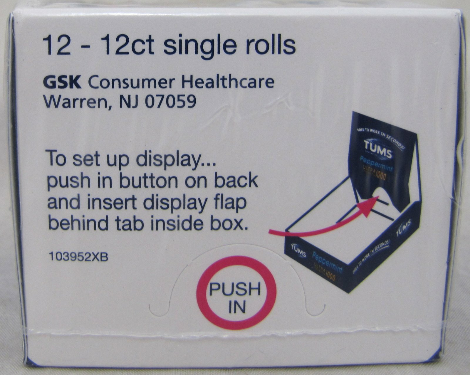 Tums Ultra Strength 1000 Peppermint Antacid Tablets Bulk Box of 12 ...