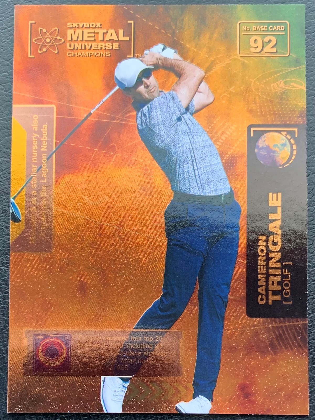 2021 SKYBOX METAL UNIVERSE CHAMPIONS CAMERON TRINGALE GOLF #92 COPPER ...