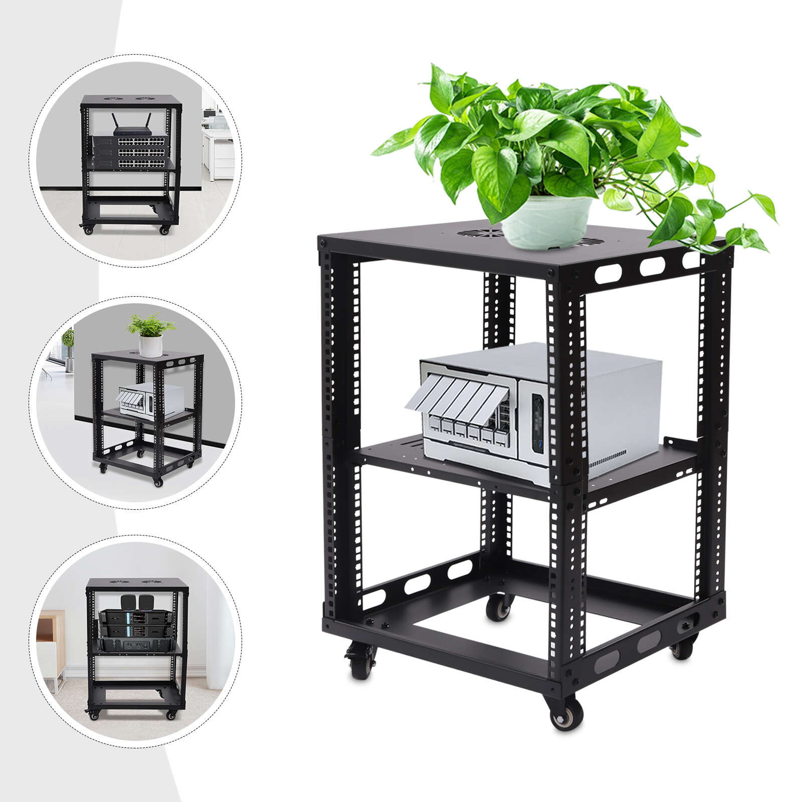 12U 4 Post Relay Rack Iron Open Frame Server Rack Network Server Rack ...