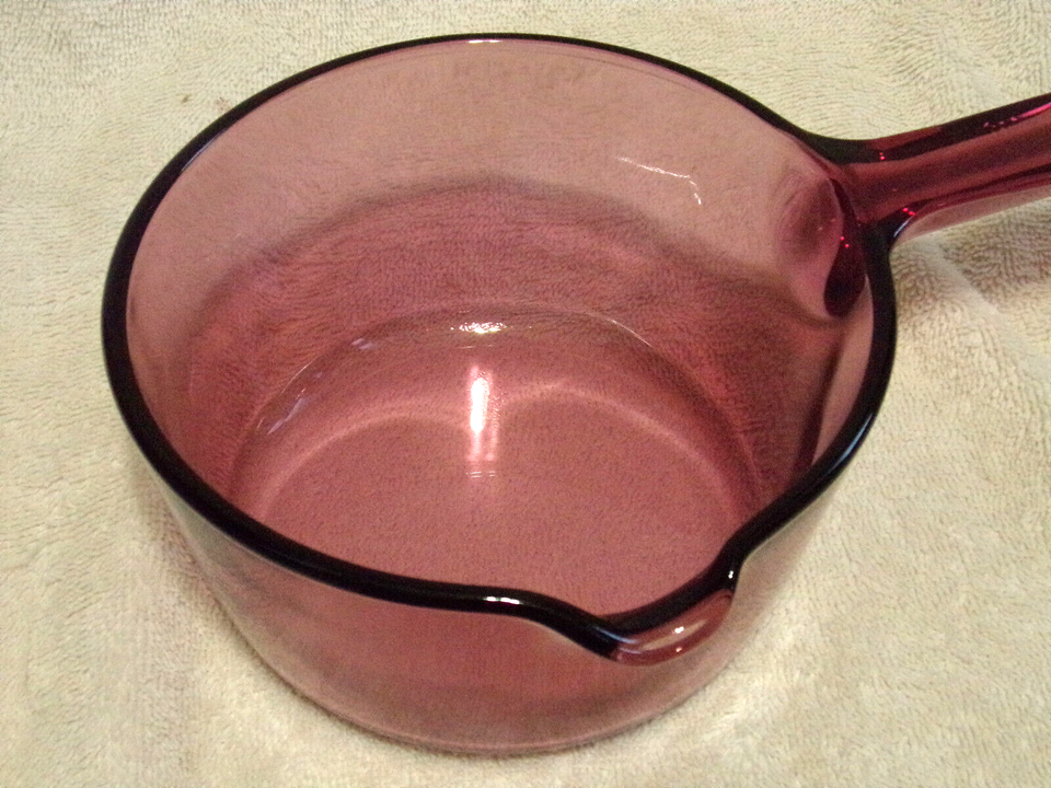 Corning Ware Cranberry Visions 1.0L Saucepan Pot with Pour Spout & Lid ...