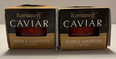 WILD CAUGHT ROMANOFF RED VODKA LUMPFISH CAVIAR 2 oz SEAFOOD SPREAD ...