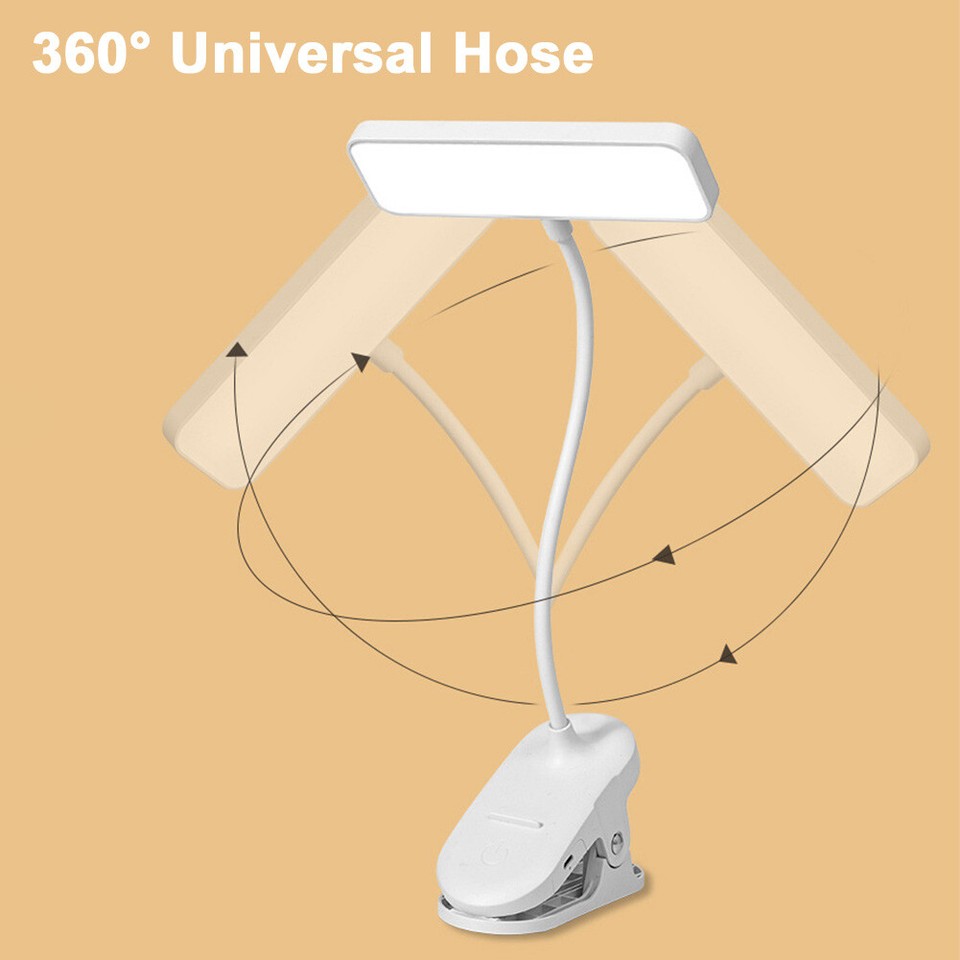 LED-Leselampe, biegbare Touch-Lampe, 3-Gang-Clip-On-Leselampe für ...
