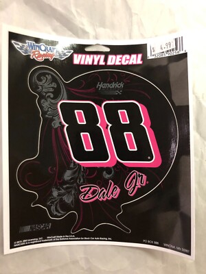 Dale Earnhardt Jr. #88 Vinyl Decal 5 " x 5 " Pink & Black | eBay