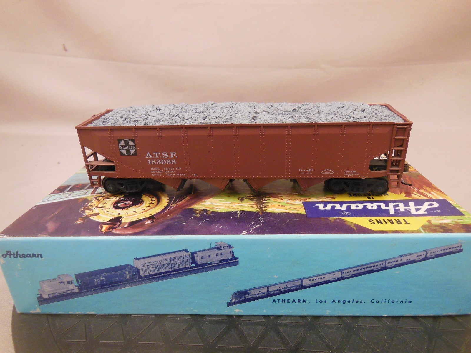 HO SCALE ATHEARN SANTA FE 4-BAY QUAD HOPPER BLUE BOX KIT BUILT | eBay