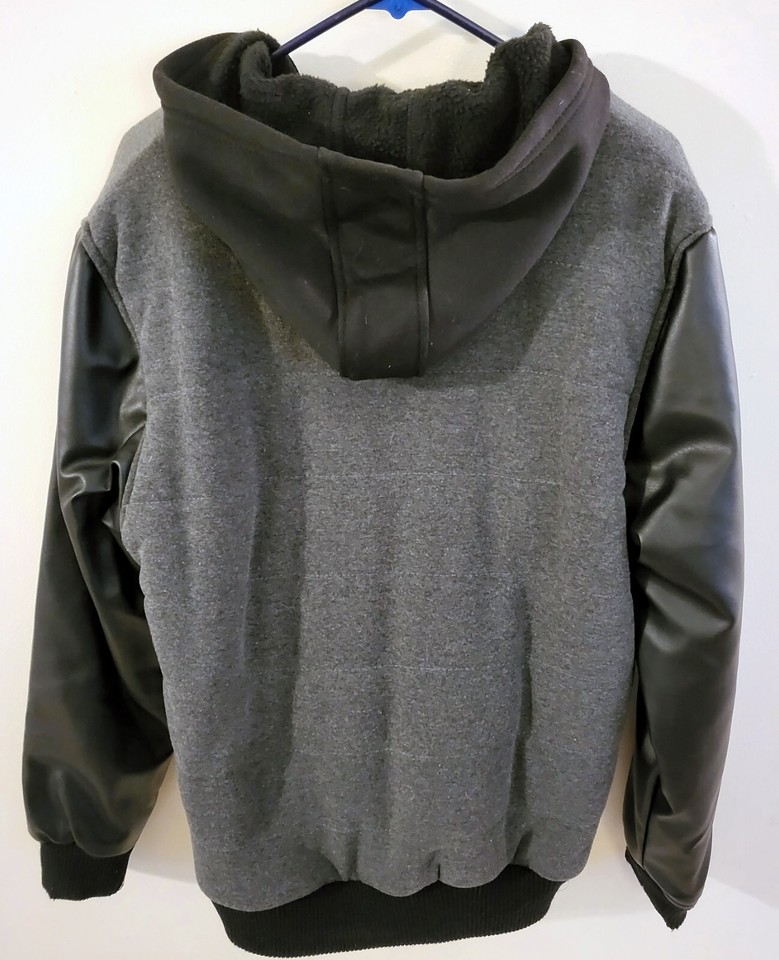 CJ BLACK SWEATSHIRT COAT JACKET LARGE RN 70829 BLACK GRAY | eBay