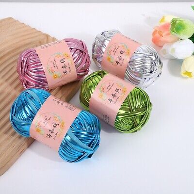 300G Metallic Bling Yarn Knitting Ribbon DIY Hand-knit Craft Bag ...