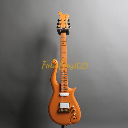 Prince Electric Guitar,Solid Body,Orange Color,Painted Fretboard,Gold ...