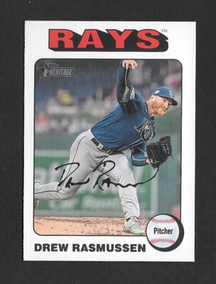 2024 Topps Heritage DREW RASMUSSEN White Border -TAMPA BAY RAYS- #340 ...