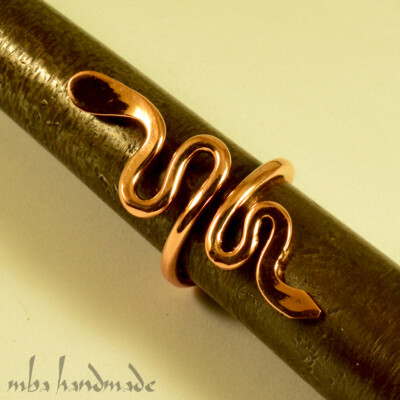 Hammered Copper Snake Ring Any Size Handmade Unique Jewelry - Spiritual ...