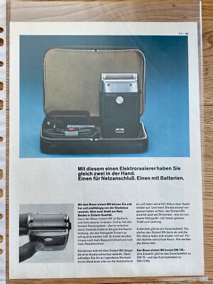 Braun sixtant BN Rasierapparat Original 1967 Vintage Advert Werbung ...