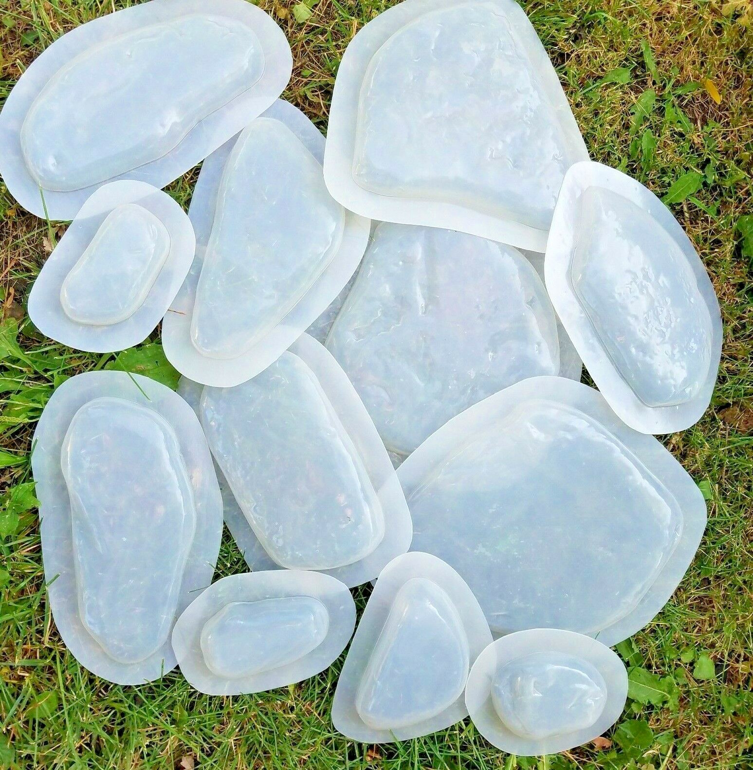 Rock facing concrete molds wall veneer flagstone moulds set 12 cast ...