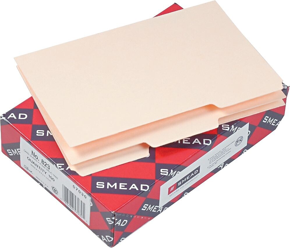 Smead Smd57030 Self-tab Card Guides Blank 1/3 Tab Manila 8 X 5 100/box ...