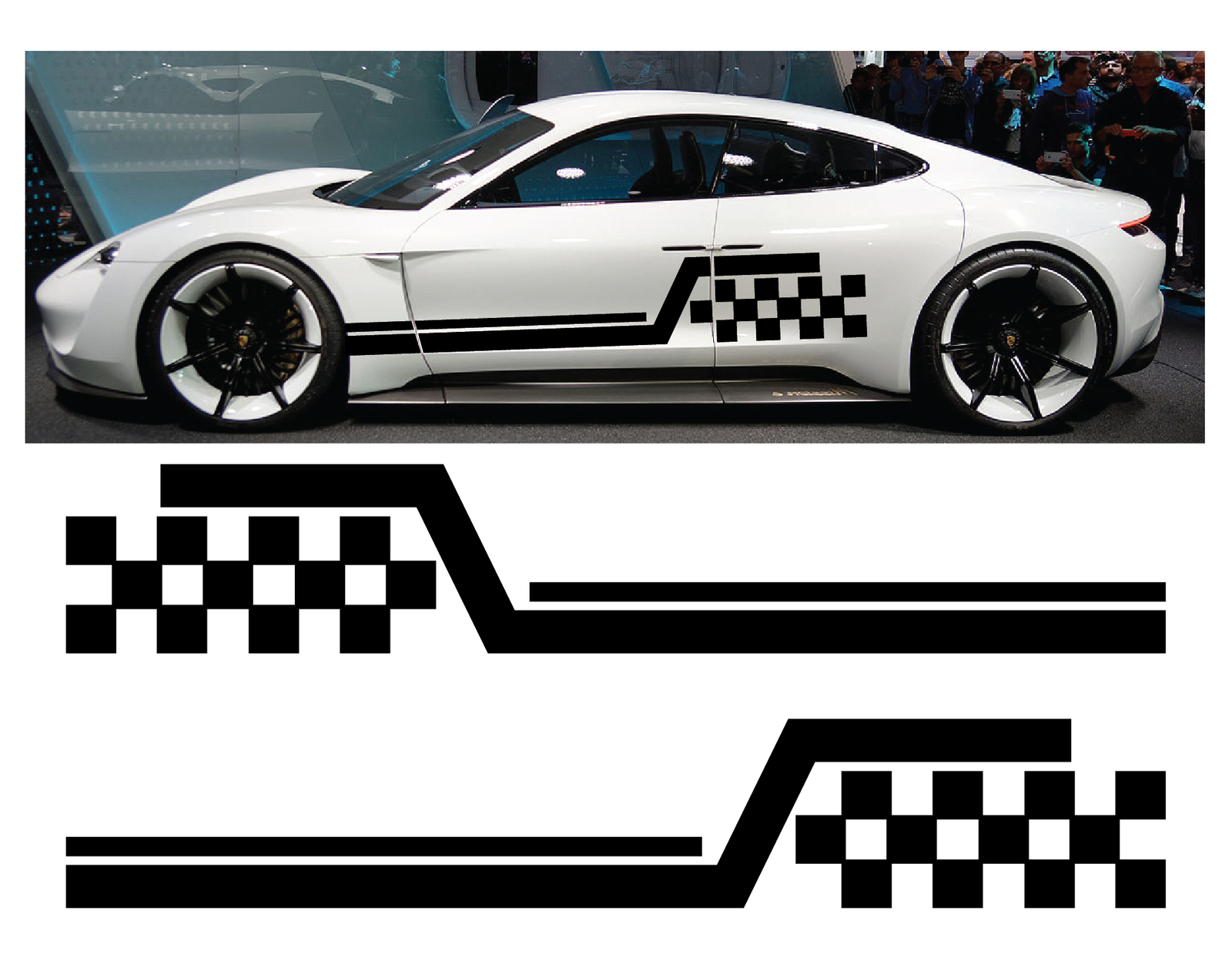 Checkered Flag Auto Graphic decal Vinyl car truck body racing stripe ...