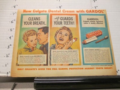 newspaper ad 1954 COLGATE toothpaste tube dental teeth Gardol woman | eBay