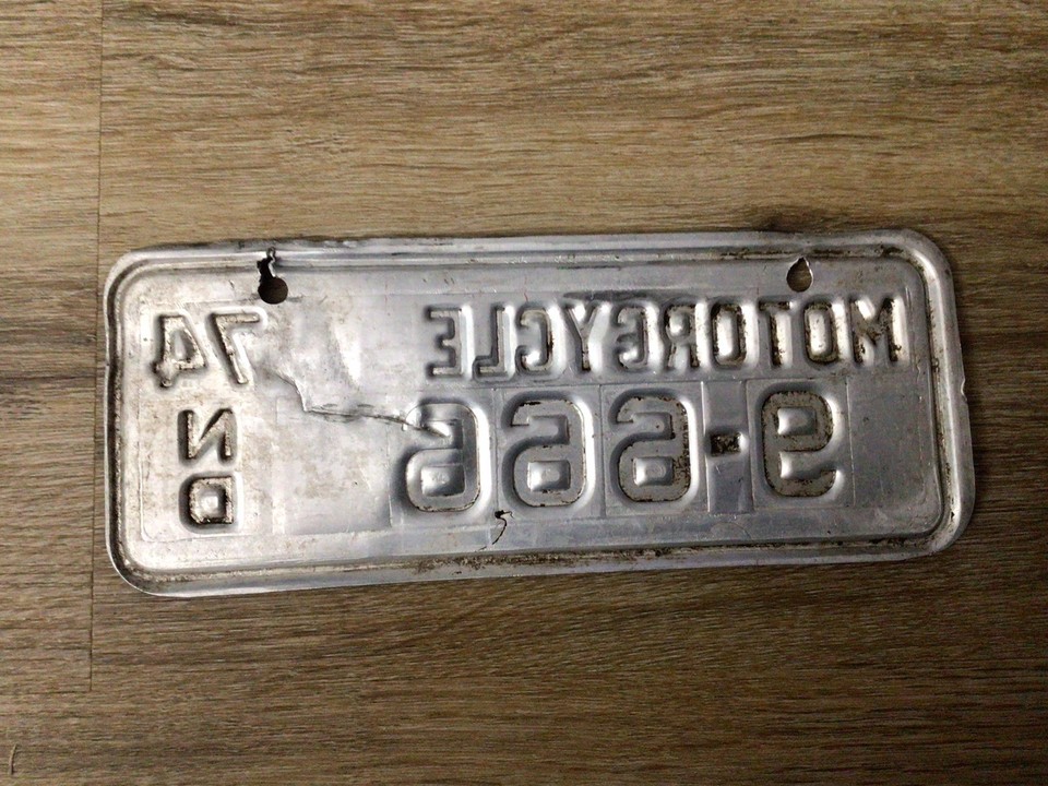 1974 Motorcycle License Plate 9-666 Sign Of The Devil | eBay